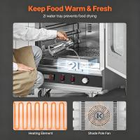 China Stainless Steel 304 Commercial Food Warmer Cabinet with Adjustable Multi-Level Shelves and Crumb Trays for sale