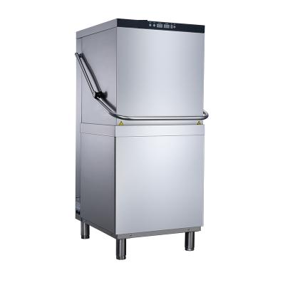 China Commercial Hood Type Dishwasher with High Temperature Washing and Stainless Steel Construction for Compact Kitchen Spaces for sale