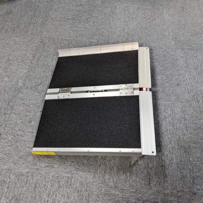China 73cm Opened Width Silver Spring Aluminum Single-Fold Wheelchair Ramp Ladder for Simple for sale