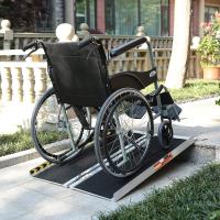 China 73cm Opened Width Silver Spring Aluminum Single-Fold Wheelchair Ramp Ladder for Simple for sale