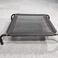 China Black Large Size Steel Tube Folding Pet Bed Pet Cot Elevated Dog Bed Mesh Bed for sale