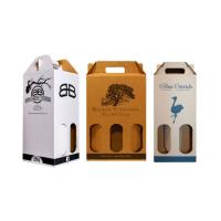 China Corrugated 4 Bottle Cardboard Wine Carrier Flexographic Printing Matt Lamination for sale
