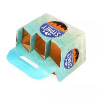 China Corrugated 4 Bottle Cardboard Wine Carrier Flexographic Printing Matt Lamination for sale