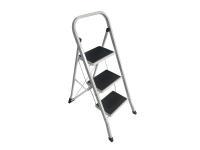 China Foldable  Steel Step Stool 3 Steps Anti Slip Metal Folding Step Ladder for sale