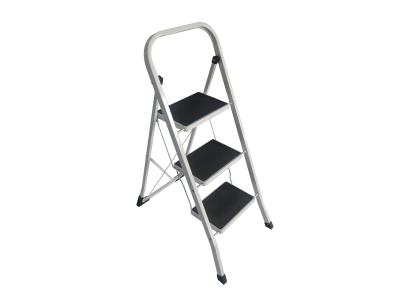 China Foldable  Steel Step Stool 3 Steps Anti Slip Metal Folding Step Ladder for sale