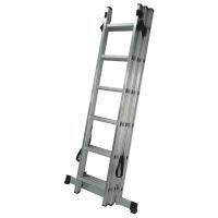 China Robust Strength Aluminum Extension Ladder  3x6 With Non Marring Feet for sale