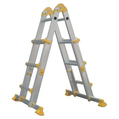 China Outdoor Aluminum Telescopic Ladder 4x3 Corrosion Resistant Long Life Span for sale