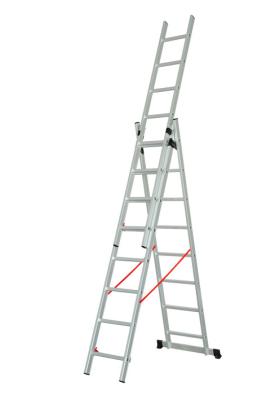 China Customized 6063  Aluminum Extension Ladder 3x8 Total Length 489cm for sale