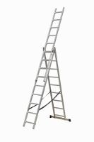 China 3 Sections Aluminum Extension Ladder 3x9 Aluminum Straight Ladder for sale