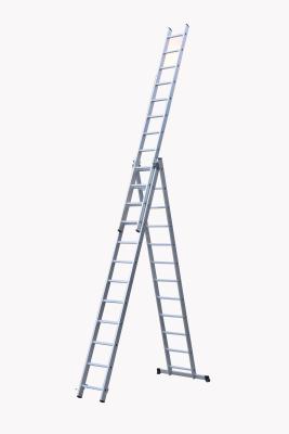 China Silver 3x12  Aluminium Folding Ladder With  Multi Directional  Rungs for sale