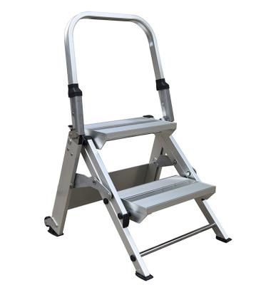 China Easy Lifting Multipurpose Aluminium Foldable Ladder 2 Steps Non Slip for sale