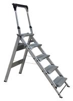 China 5 Steps Domestic Aluminum Step Ladders Stool with Handle and Tool Tray for sale