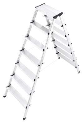 China Modern Design Aluminum Step Stool Folding Scaffold Ladder 2x7 Steps for sale