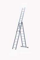 China Outdoor Safety Aluminium Telescopic Ladder Slip Resistant  3x10 for sale