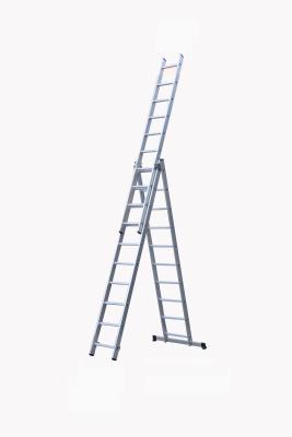 China Outdoor Safety Aluminium Telescopic Ladder Slip Resistant  3x10 for sale