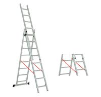China Customized 6063  Aluminum Extension Ladder 3x8 Total Length 489cm for sale