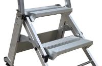 China Easy Lifting Multipurpose Aluminium Foldable Ladder 2 Steps Non Slip for sale