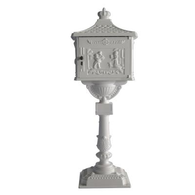 China Aluminum Standing Decorative Mailbox Post White Vintage Mailbox for sale