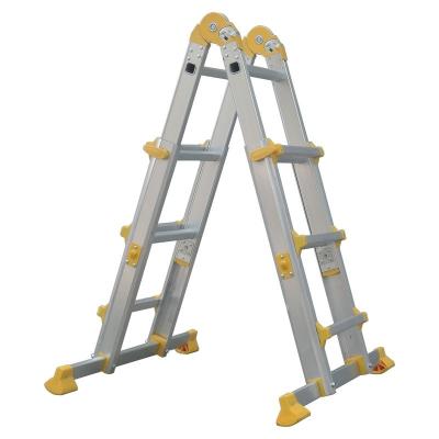 China 3 Steps Foldable Aluminum Ladder Corrosion Resistant 4x3  Long Life Span for sale