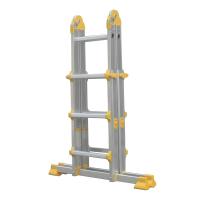 China Lightweight Foldable Aluminum Ladder 4x3 Strong Aluminium Telescopic Ladder for sale