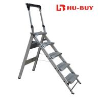 China High Strength Aluminum Step Ladder 5 Steps Rust Proof Long Life Span for sale