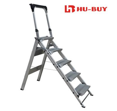 China High Strength Aluminum Step Ladder 5 Steps Rust Proof Long Life Span for sale