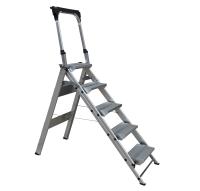 China Domestic Aluminum Step Stool With Handle 5 Step Aluminium Ladder for sale