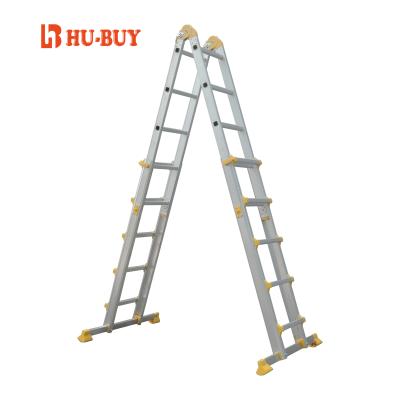 China Lightweight   Aluminum Telescopic Ladder 4x5  EN131 Aluminum Extension Ladder for sale