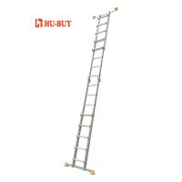 China Lightweight   Aluminum Telescopic Ladder 4x5  EN131 Aluminum Extension Ladder for sale