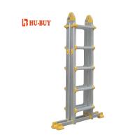 China Lightweight   Aluminum Telescopic Ladder 4x5  EN131 Aluminum Extension Ladder for sale