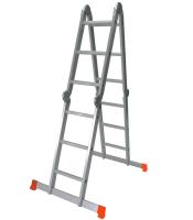 China Silver Aluminum Multi Purpose Ladder 4x3 High Strength Long Life Span for sale