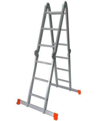 China Silver Aluminum Multi Purpose Ladder 4x3 High Strength Long Life Span for sale