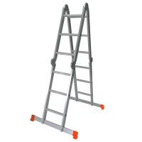 China 4x3 Portable Aluminium Folding Ladder  Double Step Staircase 90 Degree for sale