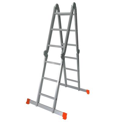 China 4x3 Portable Aluminium Folding Ladder  Double Step Staircase 90 Degree for sale