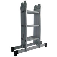 China 4x3 Portable Aluminium Folding Ladder  Double Step Staircase 90 Degree for sale