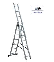 China Durable 3x7 Collapsible Extension Ladder Adjustable Aluminum Ladder for sale