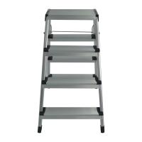 China Double Sided  Aluminum Step Stool Wide Pedal 4 Steps Slip Resistant for sale