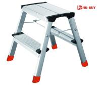 China Wide Pedal Aluminium Foot Stool 2 - Step  Lightweight Aluminium Steps for sale