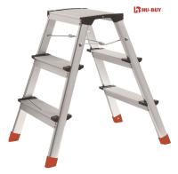 China Outdoor Secure Aluminum Step Stool 3 Steps With Non Marring Feet for sale