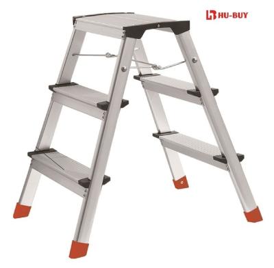 China Outdoor Secure Aluminum Step Stool 3 Steps With Non Marring Feet for sale