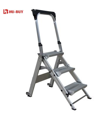 China Silver Aluminium Platform Ladder 3 Step  Lightweight Aluminium Steps for sale