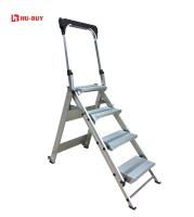 China Professional Aluminum Step Ladder 4 Steps With Handle And Tool Tray for sale