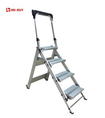 China Professional Aluminum Step Ladder 4 Steps With Handle And Tool Tray for sale