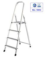 China Anti Slip Aluminum Platform Step Ladder 4 Steps With Handle Easy To Store for sale