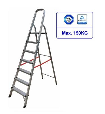 China Outdoor 6063 Aluminum Step Ladder 7 Step 2235x520x100mm  Space Saving for sale