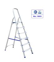 China 6 - Step  Multipurpose Aluminium Foldable Ladder With Handle And Tool Tray for sale