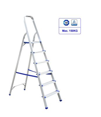 China 6 - Step  Multipurpose Aluminium Foldable Ladder With Handle And Tool Tray for sale