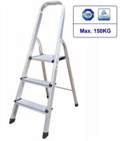 China Convenient Foldable 3 Step Aluminum Ladder With Handle  Easy To Carry for sale