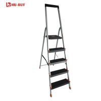 China GS EN131 Aluminium Platform Ladder 5 Steps Folding Scaffold Ladder for sale