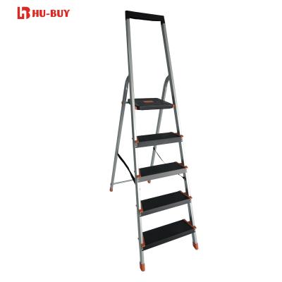 China GS EN131 Aluminium Platform Ladder 5 Steps Folding Scaffold Ladder for sale